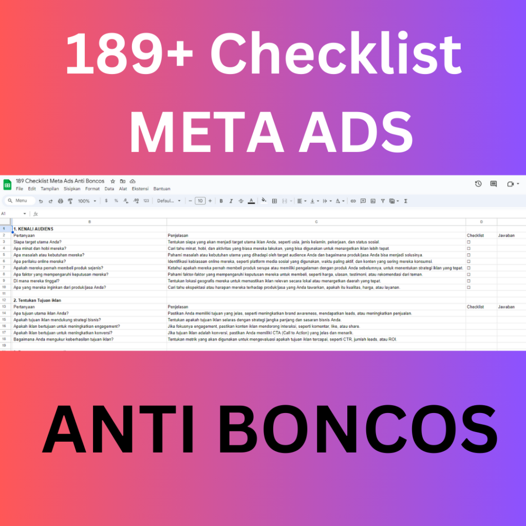 189 Checklist Meta Ads Anti Boncos - spso.co.id